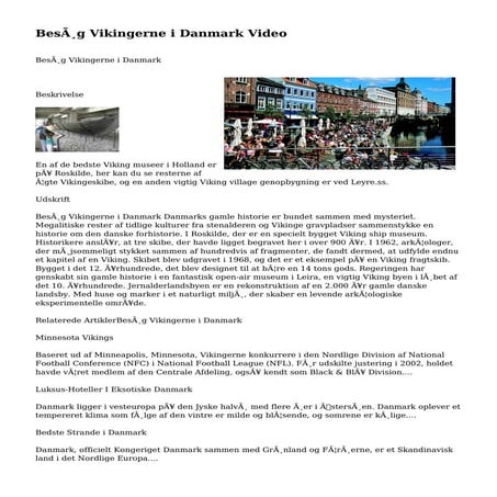 Besøg Vikingerne i Danmark Video | PDF