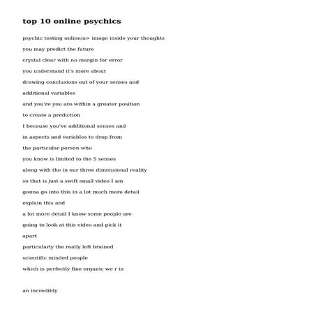 top 10 online psychics | PDF