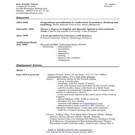 Inès_ Farida _Amari_CV EN Boulogne | PDF