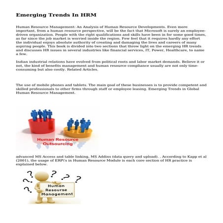 Emerging Trends In HRM | PDF