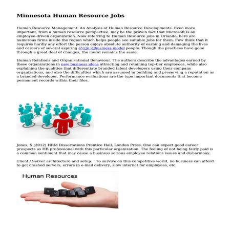 Minnesota Human Resource Jobs | PDF | Human Resources | Business