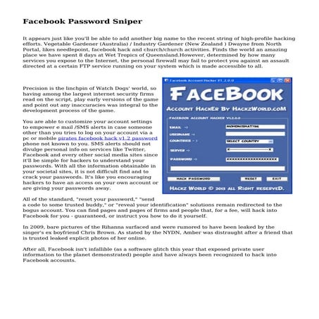 Facebook Password Sniper | PDF