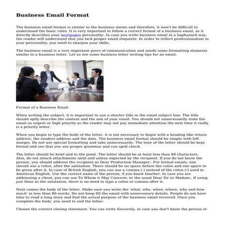 Business Email Format | PDF