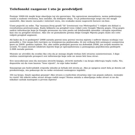 Telefonski razgovor i sto je predvidjeti | PDF