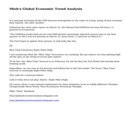 Mish's Global Economic Trend Analysis | PDF