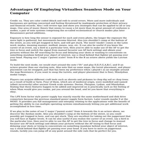Advantages Of Employing Virtualbox Seamless Mode on Your Computer | PDF | Photography | Arts and ...