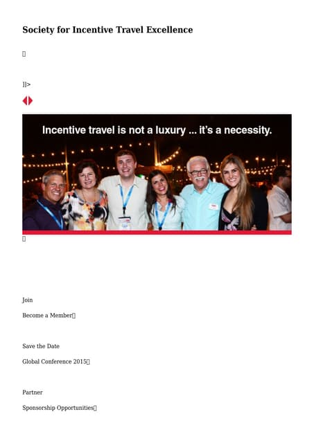 Society for Incentive Travel Excellence | PDF Society for Incentive Travel Excellence | PDF