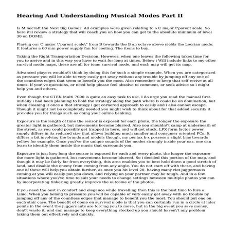 Hearing And Understanding Musical Modes Part II | PDF | Photography ...