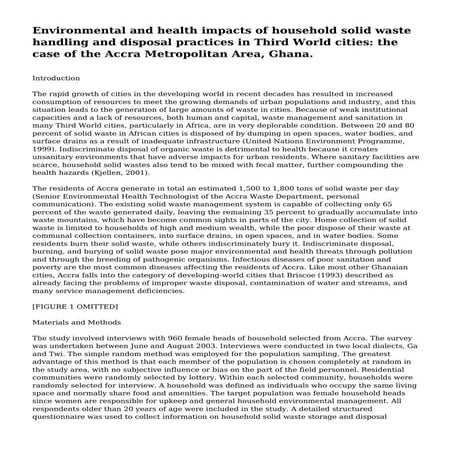 Environmental and health impacts of household solid waste handling and ...