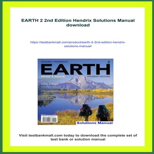EARTH 2 2nd Edition Hendrix Solutions Manual | PDF