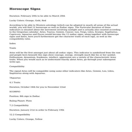 Horoscope Signs | PDF