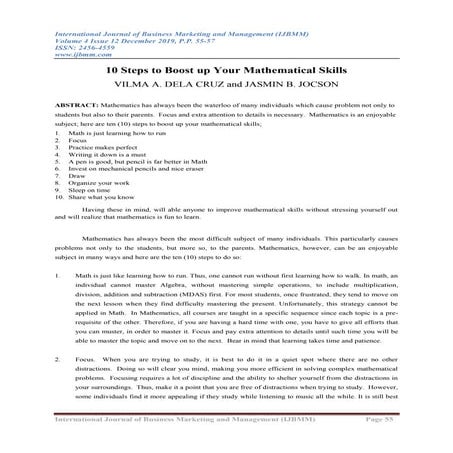 10 Steps to Boost up Your Mathematical Skills | PDF