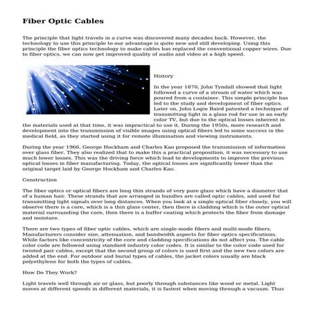 Fiber optics | PPTX