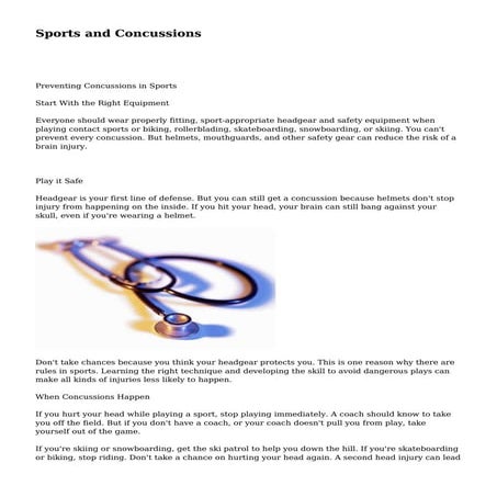 Sports and Concussions | PDF