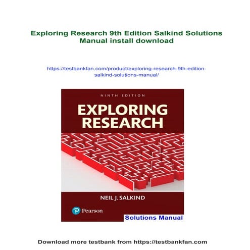 Exploring Research 9th Edition Salkind Solutions Manual | PDF