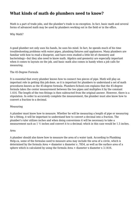 The plumbing code | DOCX