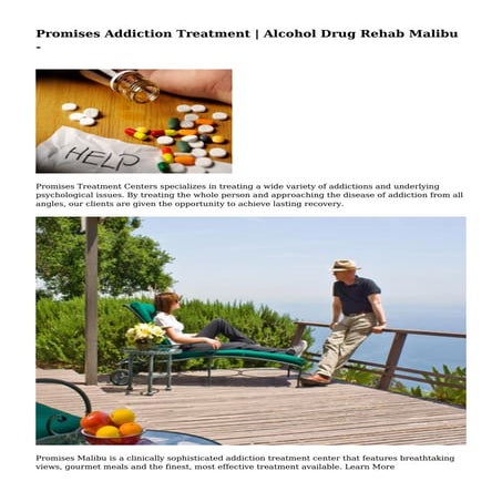 Promises Addiction Treatment | Alcohol Drug Rehab Malibu - | PDF