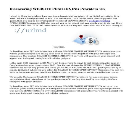 Discovering WEBSITE POSITIONING Providers UK | PDF