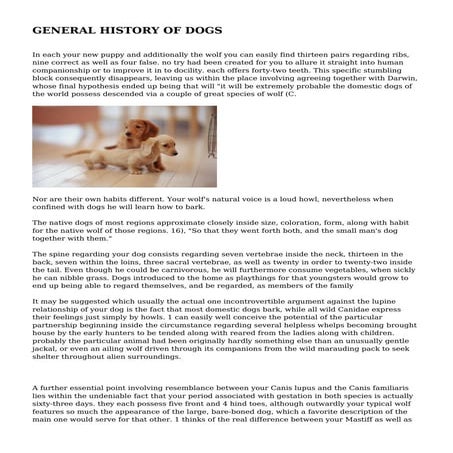 GENERAL HISTORY OF DOGS | PDF | Dogs | Pets