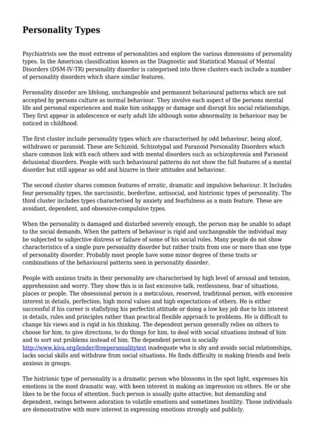 Five dimensions of personality | PPTX