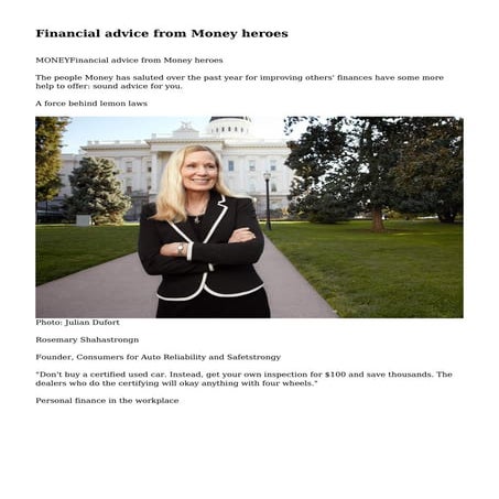 Financial advice from Money heroes | PDF