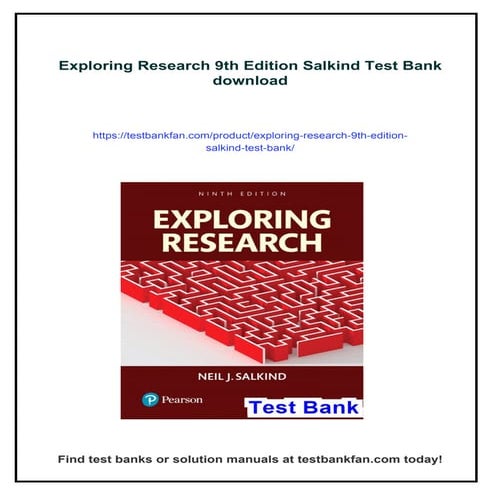 Exploring Research 9th Edition Salkind Test Bank | PDF