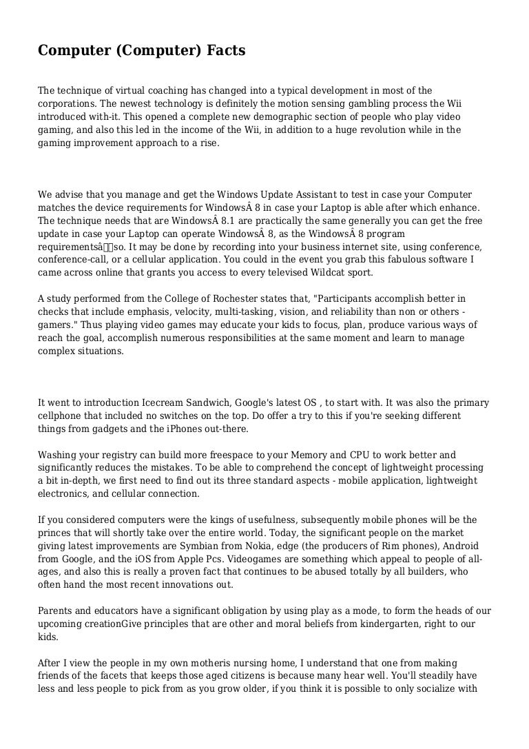 Computer (Computer) Facts