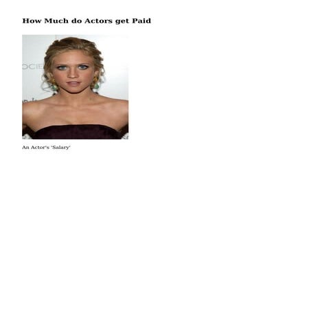 How Much do Actors get Paid | PDF