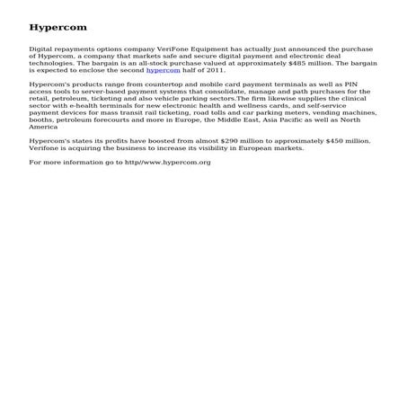 Hypercom | PDF