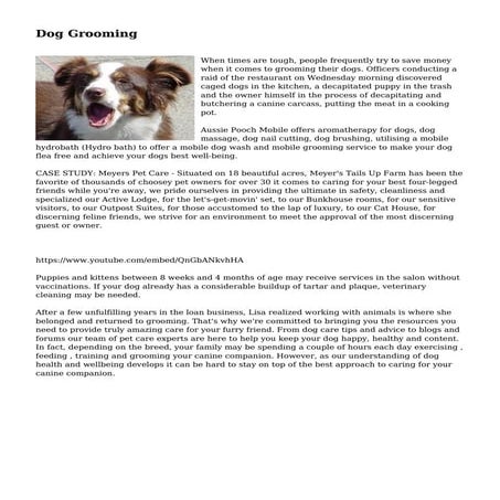 Dog Grooming | PDF