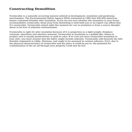 Constructing Demolition | PDF