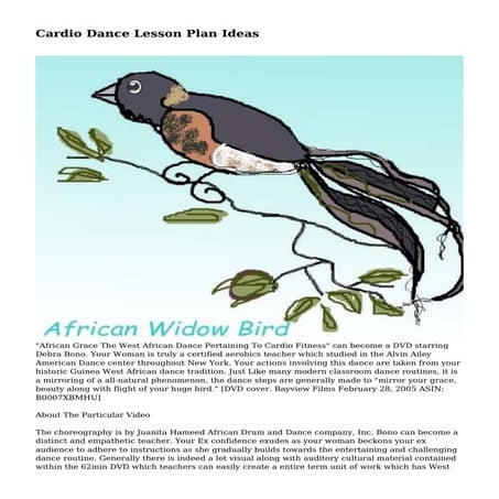 Cardio Dance Lesson Plan Ideas | PDF | Fitness and Exercise | Healthy ...