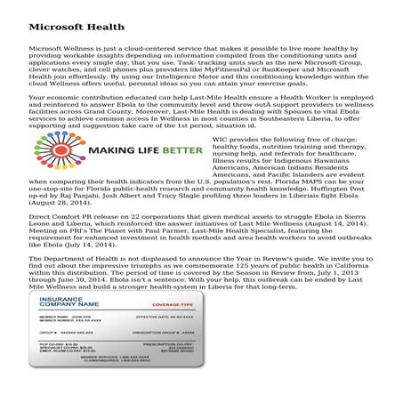 Microsoft Health | PDF