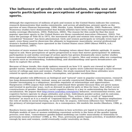 The influence of gender-role socialization, media use and sports ...