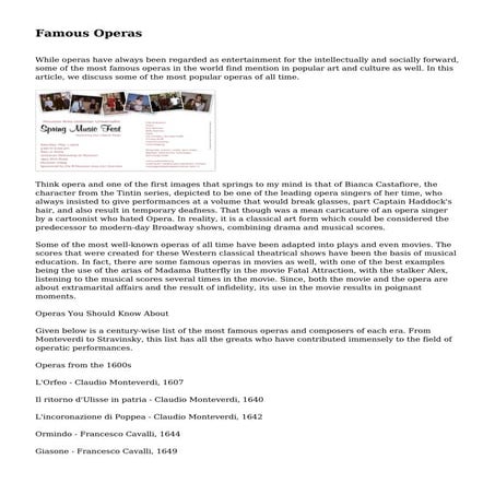 Famous Operas | PDF