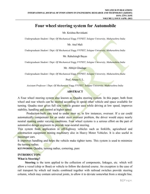 7 steering mechanisms | PPTX