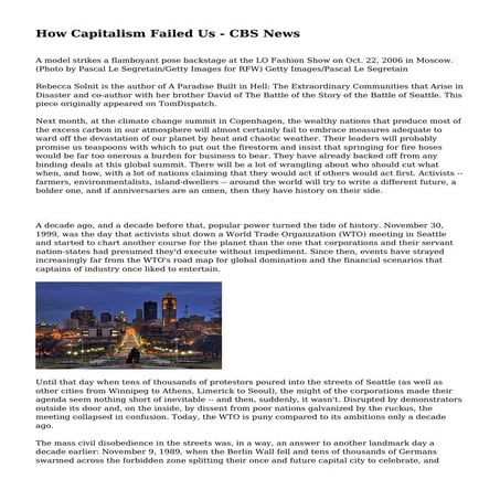 How Capitalism Failed Us - CBS News | PDF