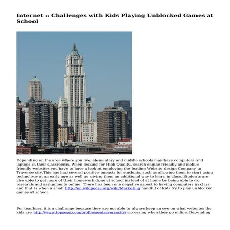 Internet :: Challenges with Kids Playing Unblocked Games at School ...