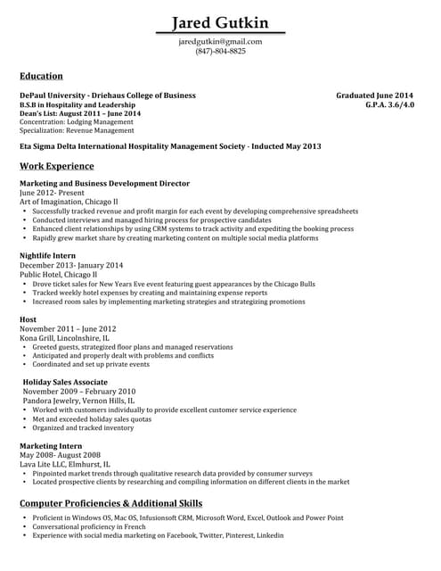 D Bennett Resume Presentation | PPTX | Business Accounting & Finance ...