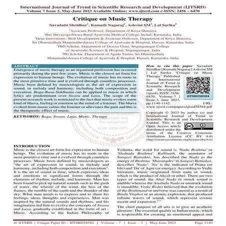 Critique on Music Therapy | PDF | World/International Music | Music