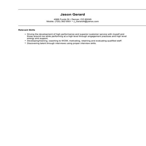 Jason Gerard Resume | DOC