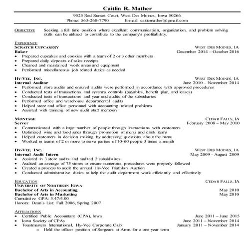 Resume for Caitlin Mather | DOCX