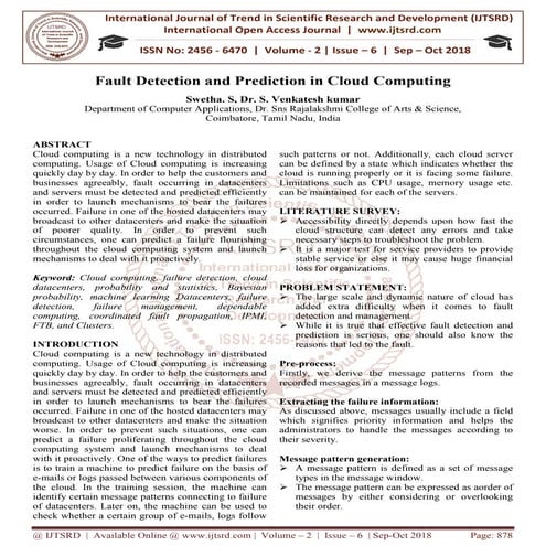 Fault Detection and Prediction in Cloud Computing | PDF