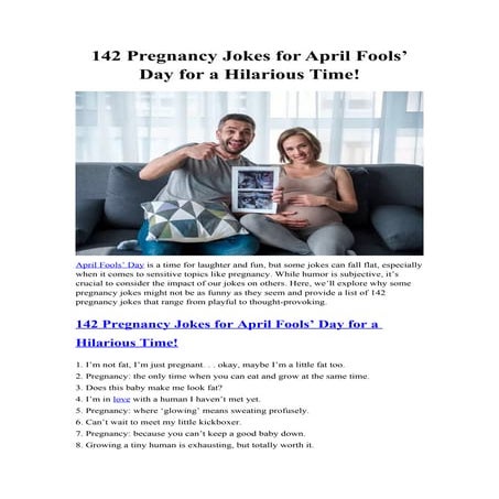 142 Pregnancy Jokes for April Fools’ Day for a Hilarious Time!.docx