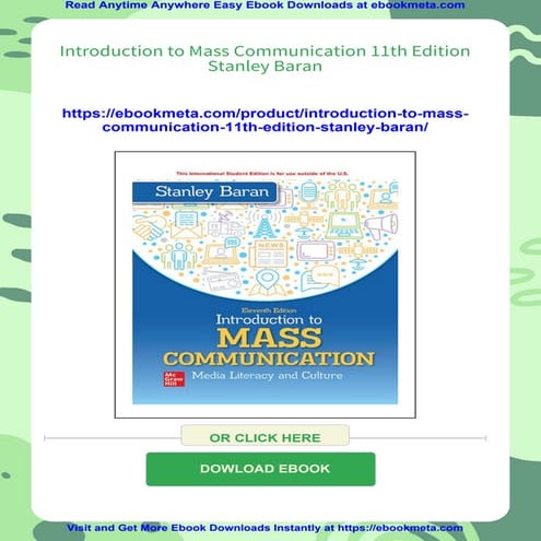 Introduction to Mass Communication 11th Edition Stanley Baran | PDF