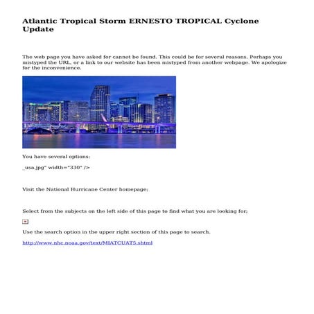Atlantic Tropical Storm ERNESTO TROPICAL Cyclone Update | PDF