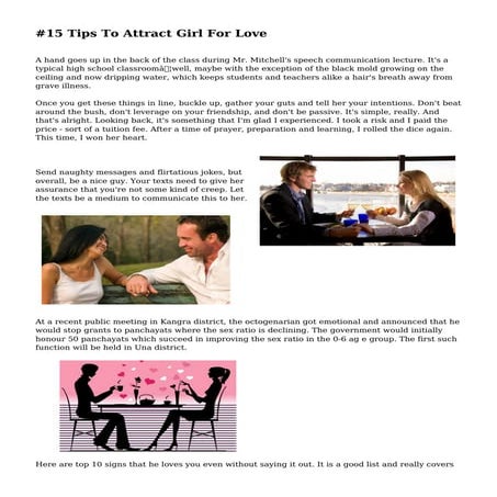 #15 Tips To Attract Girl For Love | PDF