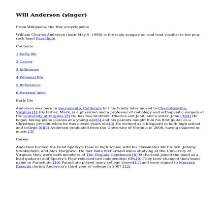 Will Anderson (singer) | PDF