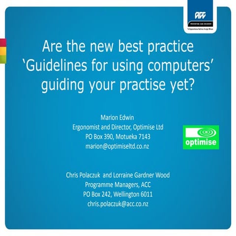 Are The New Best Practice ‘Guidelines for Using Computers’ Guiding YOUR ...