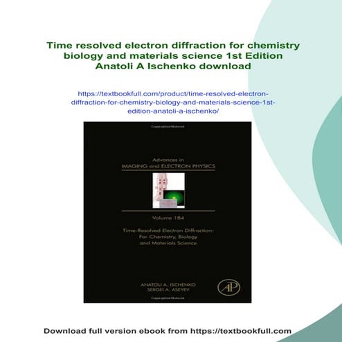 Time resolved electron diffraction for chemistry biology and materials ...